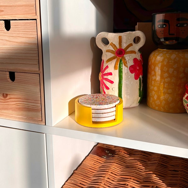 Handmade Coaster Set: Modern Terrazzo Drink Coasters - Etsy