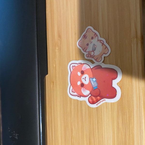 Stabby Red Panda Vinyl Sticker, Red Panda With Knife, Animals With ...