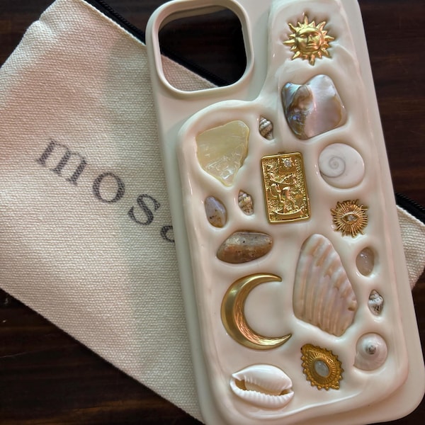 Leopard Shell Stone Mosaic Decoden Phone Case - Etsy