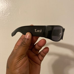 LOCS Sunglasses Shades Graffiti Skull Printed Legs Black Plastic Frames ...
