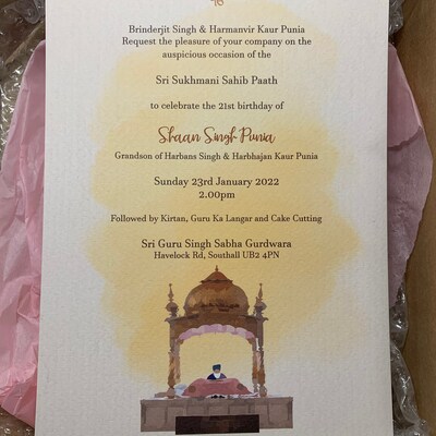Sukhmani Sahib / Sri Akhand Paath Invitation Palki Illustration Sikhi ...