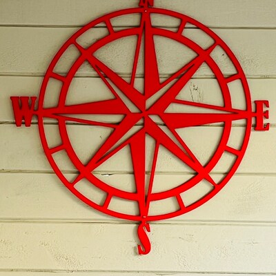Nautical Compass Rose Metal Wall Art - Etsy