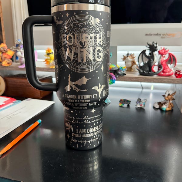 40oz 30oz Stanley Tumbler, Fourth Wing Tumbler, Book Tumbler, Laser ...