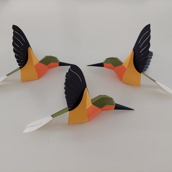 Low Poly Hummingbird SVG, PDF Papercraft. Digital Download, Paper Craft ...