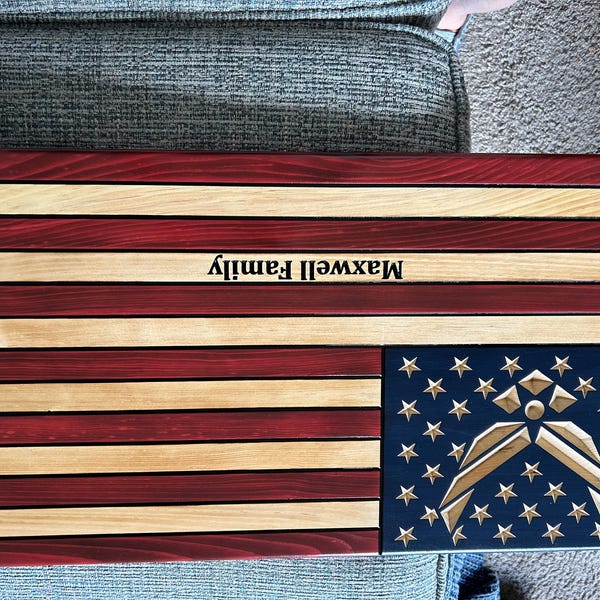 USAF Wooden Flag With Wings Design | Air Force Wooden Flag- American ...