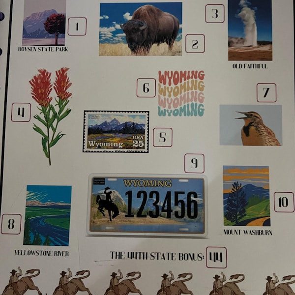 Wyoming the 44th State Savings Challenge and Cash Envelope - Etsy