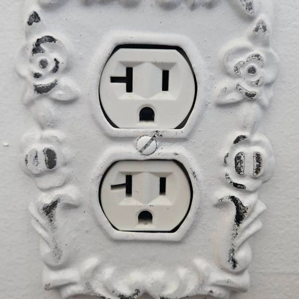 Floral Cast Iron Decorative Outlet Plate Cover, Wall Outlet, French ...