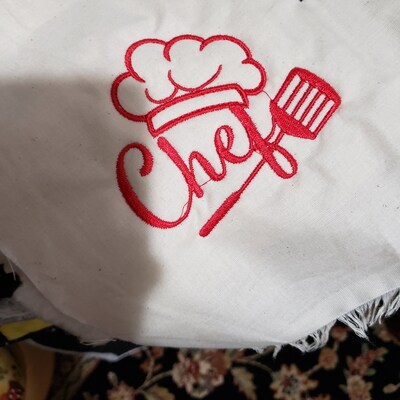 Chef Hat Embroidery Design, Kitchen Embroidery Design Machine, Towel ...