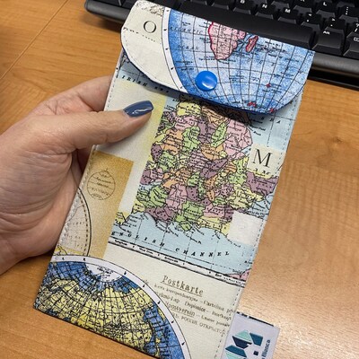 Upcycled Blue Red Basmati Rice Burlap Crossbody Bag, Casual Purse Made ...