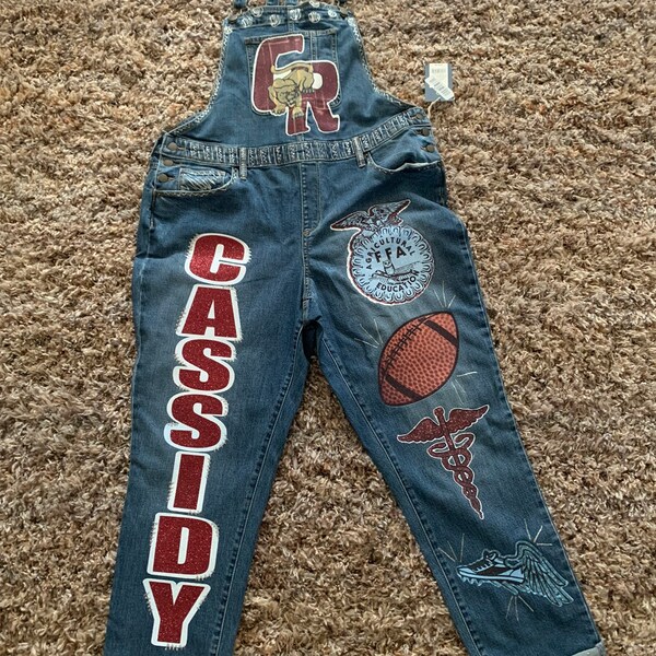 Custom Denim Spirt Birthday Overalls Pants Shorts Skirt - Etsy