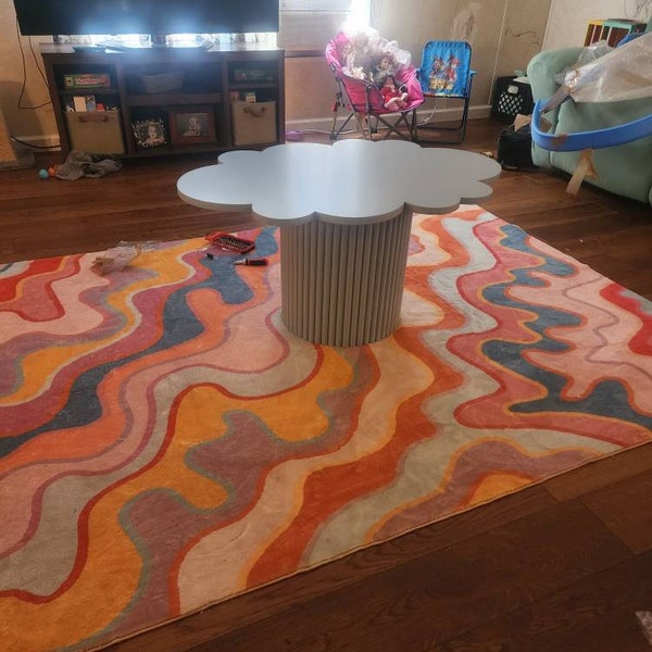 Coffee Table Funky Table Fluted Legs Table Cloud Shaped Table Colorful ...