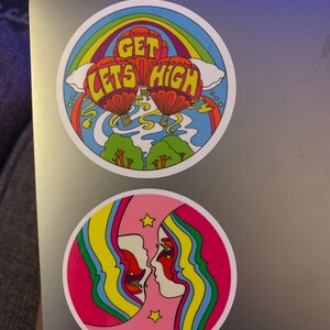 Let's Get High Sticker... Hot Air Balloons...sticker... Vinyl... Laptop ...