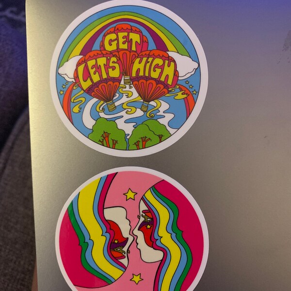 Let's Get High Sticker... Hot Air Balloons...sticker... Vinyl... Laptop ...