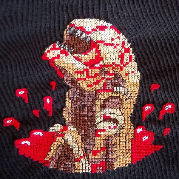 PDF Chestburster Buster Alien Cross-stitch Pattern Embroidery Xenomorph ...