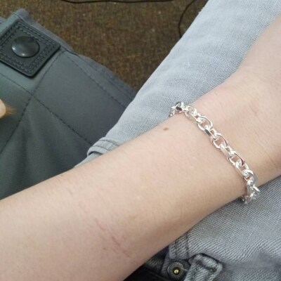 925 Paperclip Sterling Silver Solid Chain Necklace High Polish Woman ...