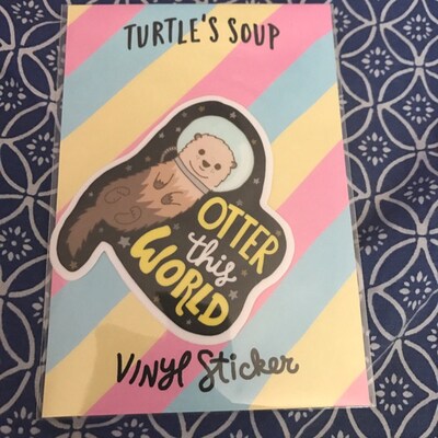 Otter Sticker, Otter Space, Colorful Stickers, Vinyl Decal, Die Cut ...