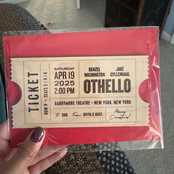 Custom Wood Engraved Event Ticket / Experience Gift / Concert Ticket ...