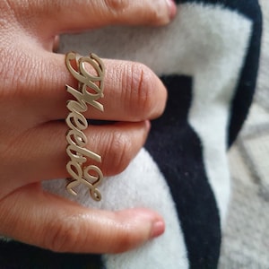 Two Finger Ring Personalized Ring Two Name Ring Double Name Ring Custom ...