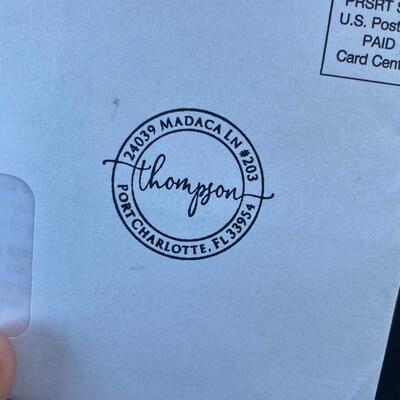 Address Stamp, Self Inking, Round Design, Personalized Custom Return ...