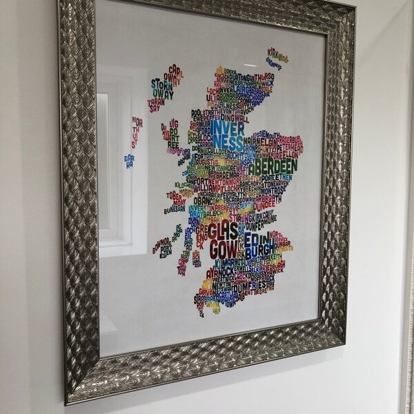 Scotland Typography Text Map, Art Print (1483) - Etsy