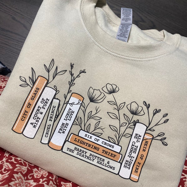 Custom Bookshelf Sweatshirt, Book Lover Crewneck, Personalized Book ...