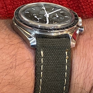 Basque Olive Canvas Watch Strap From 15oz Canvas, 20mm, 22mm, 24mm ...