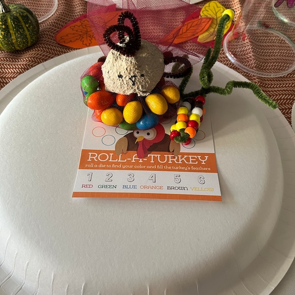 Thanksgiving Kids Table Game: Roll A Turkey - Etsy