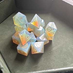 Green Jade DND Dice Set, Aventurine Sharp Edge D&D Dice Set, Dungeons ...