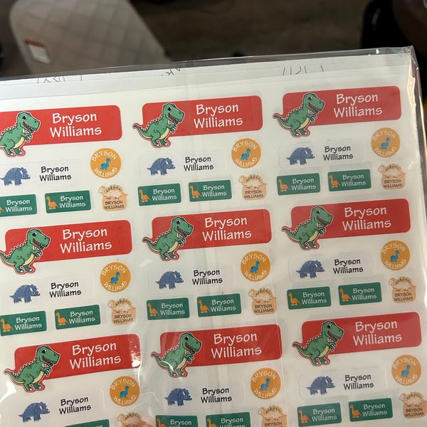 108 Waterproof Daycare Labels - Dishwasher Safe Stickers - Name ...