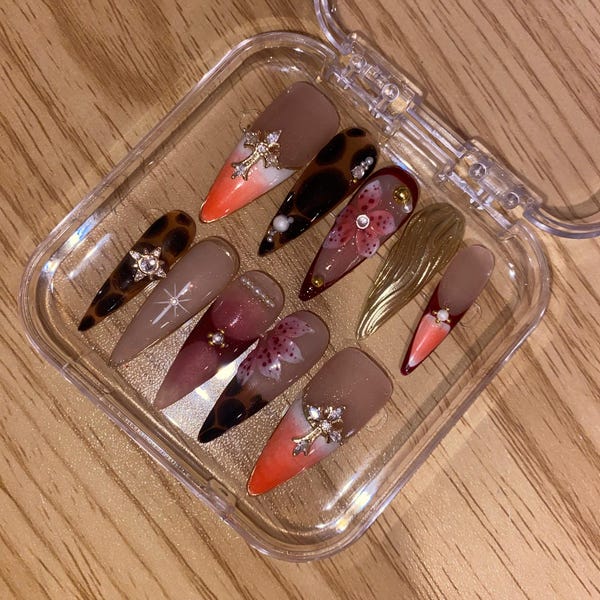 Weding Nails,custom Hand Painted Acrylic Nails, Lily of the Valley ...