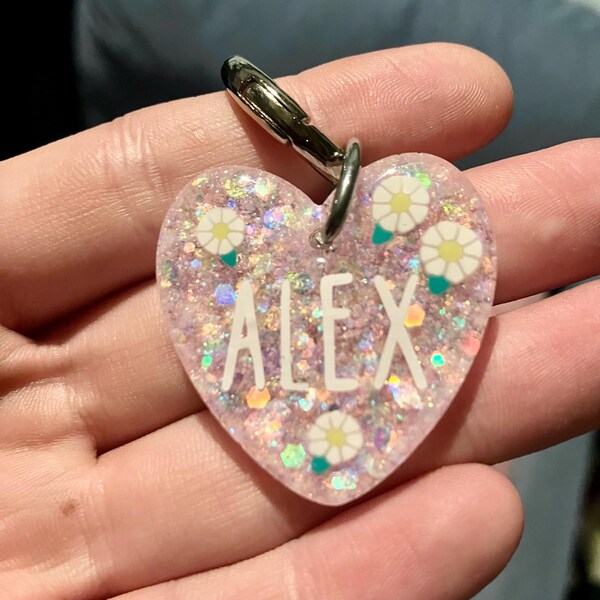 Floral Key Ring, Personalised Key Ring Gift for Mum, Rose Key Ring ...