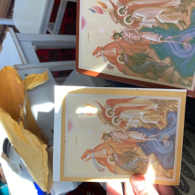 Handmade Mounted Icon Holy Family Escapes to Egypt. - Etsy