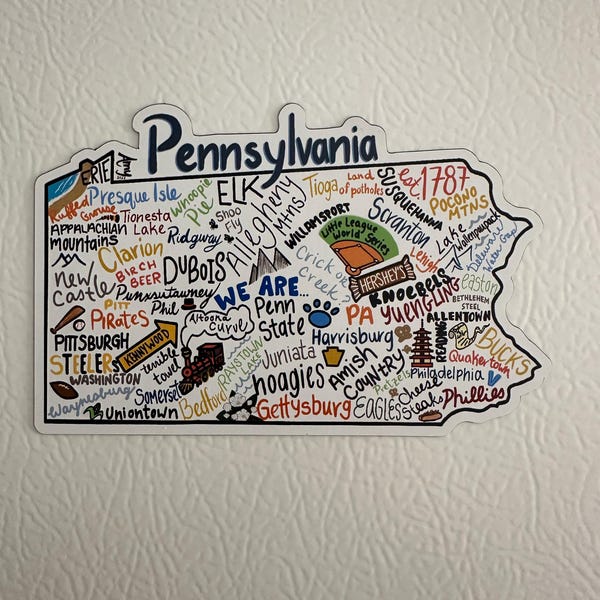 Pennsylvania State Sticker - Etsy