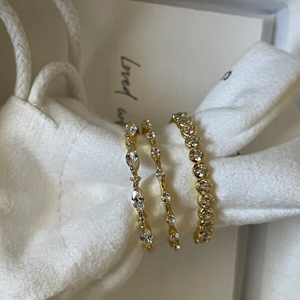 Diamond Stacking Ring Set by Caitlyn Minimalist Set of 3 Dainty ...