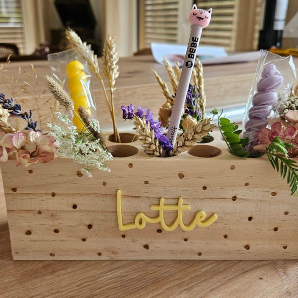 Stiftehalter Kind mit Namen · Geschenk Einschulung · Stiftebox Kinder · Stiftebecher Holz ...