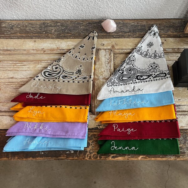 Personalized Bachelorette Party Favor Bandana Keepsake Embroidered Name ...