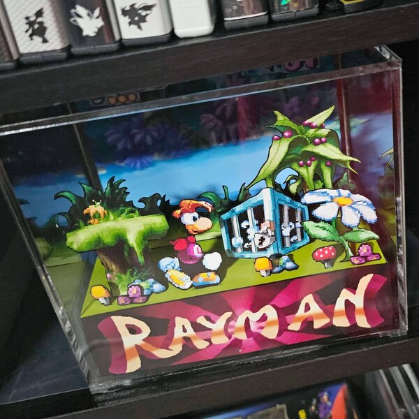 Rayman Cube Diorama - 3D Videogame - Gift for Gamer - Shadow Box ...