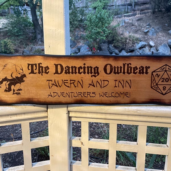 Personalized Rustic Dnd Wood Sign - Dungeons and Dragons - Roll for ...