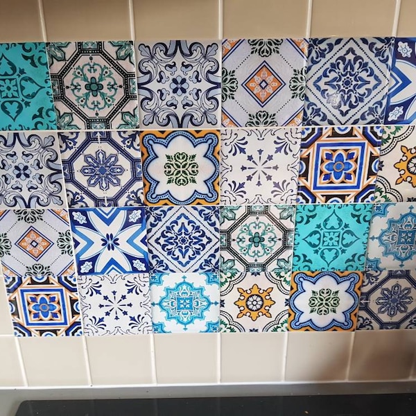 Traditional Spanish Tile Decals - Self-adhesive Wall & Floor Tile ...
