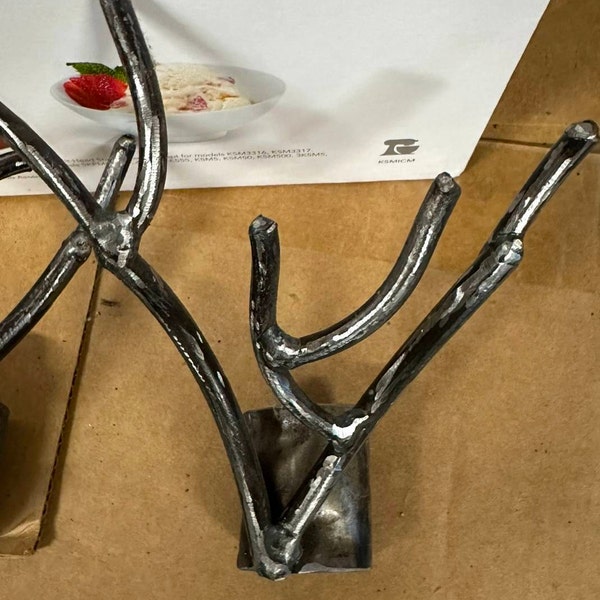 Forged Iron Forest Trees With Leaves Table Trestles, Modern Rustic ...