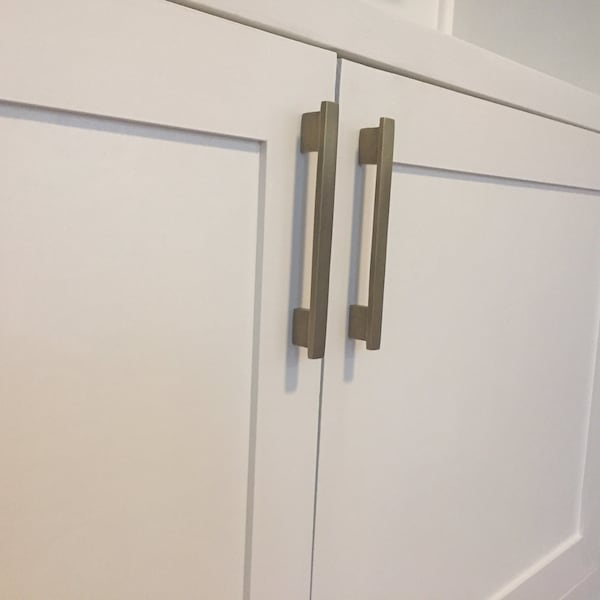 Kitchen Drawer Pulls | 3 Sizes | Solid Brass Straight Flat Bar Handles ...