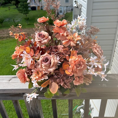 Boho Bridal Bouquet, Blush Pink and Blue Wedding Bouquet, Wedding ...