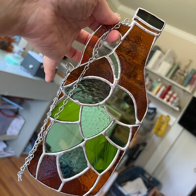 PATTERNS Beer Growler With Hops Stained Glass Pattern Digital Download ...