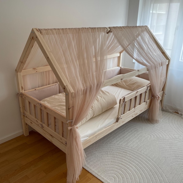 Honey Foam Montessori Bed Canopy, Kids Bed Canopy, Montessori Bed ...