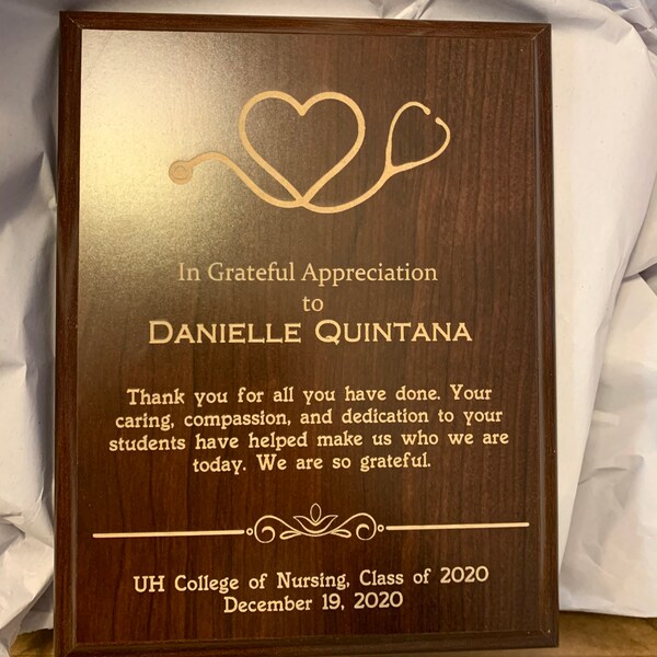 Nurse Thank You Appreciation Week Gift | Nursing Recognition Plaque ...