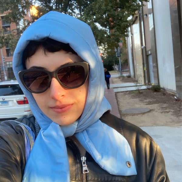 PILLOW Headscarf - Balaclava in Baby Blue, Scarf Quilted Shawl Bandana ...