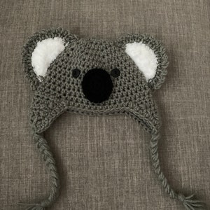Koala Bear Crochet Hat Winter Hat Photo Prop Animal Hat Crochet Hat ...