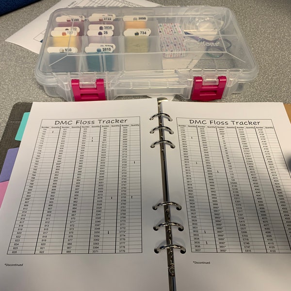 Anchor Embroidery Floss Inventory Tracker (printable/editable PDF and ...