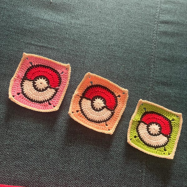 Crochet Pokeball Granny Square Pattern: Beginner Friendly (english PDF ...