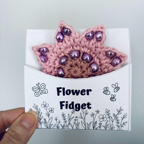 Beaded Fidget Flower Crochet Pattern: Beginner Friendly, No Sew ...